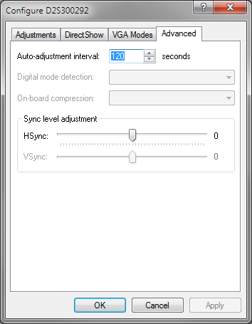 Advanced adjustments