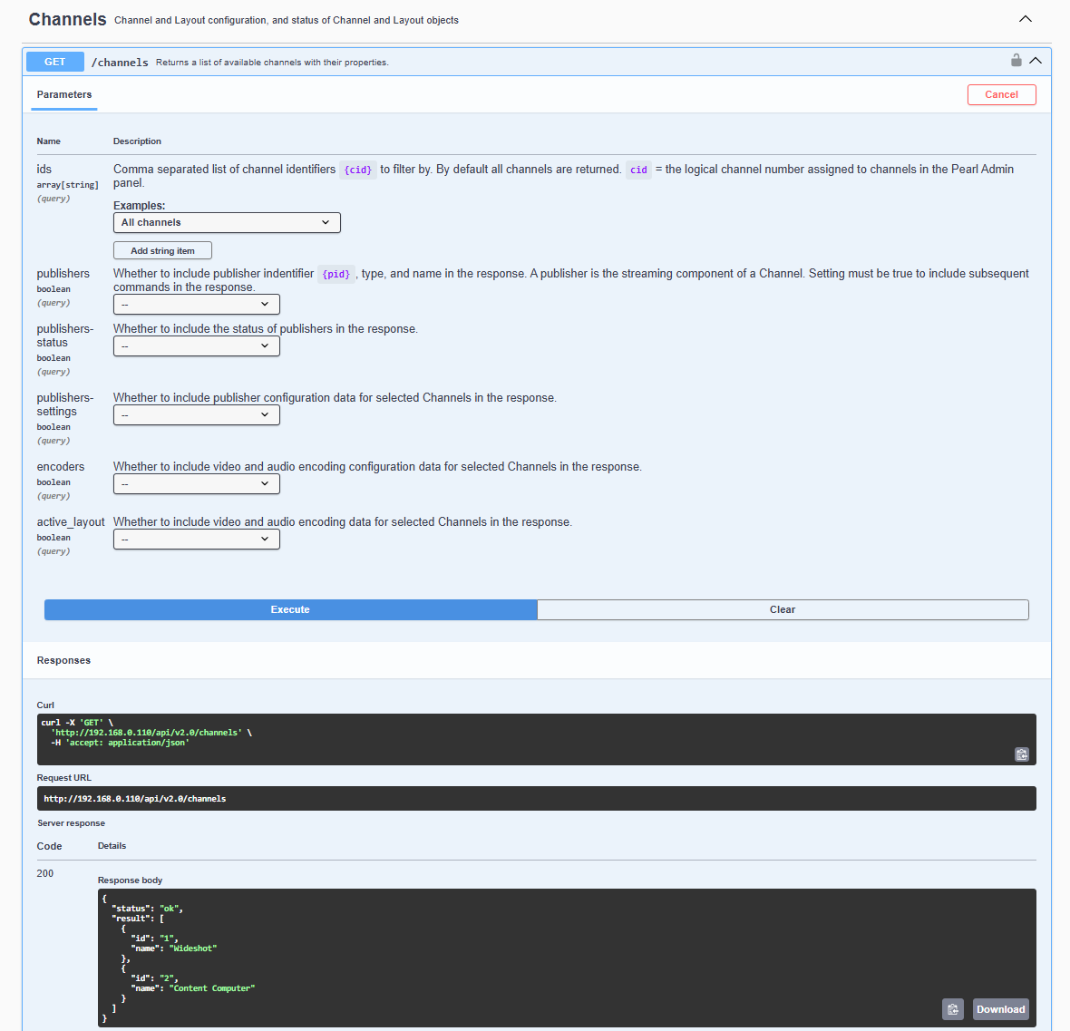 Now available on Pearl: Copy+paste commands for REST API - Epiphan Video